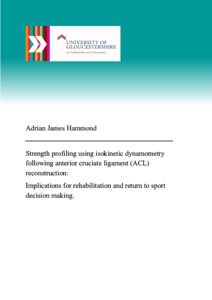 Strength profiling using isokinetic dynamometry following anterior cruciate ligament (ACL ...